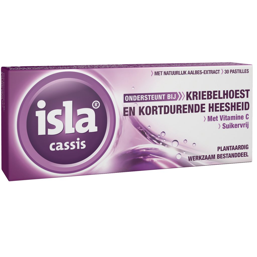 Isla Cassis 30 keelpastilles - kriebelhoest en heesheid - SomnoShop.eu