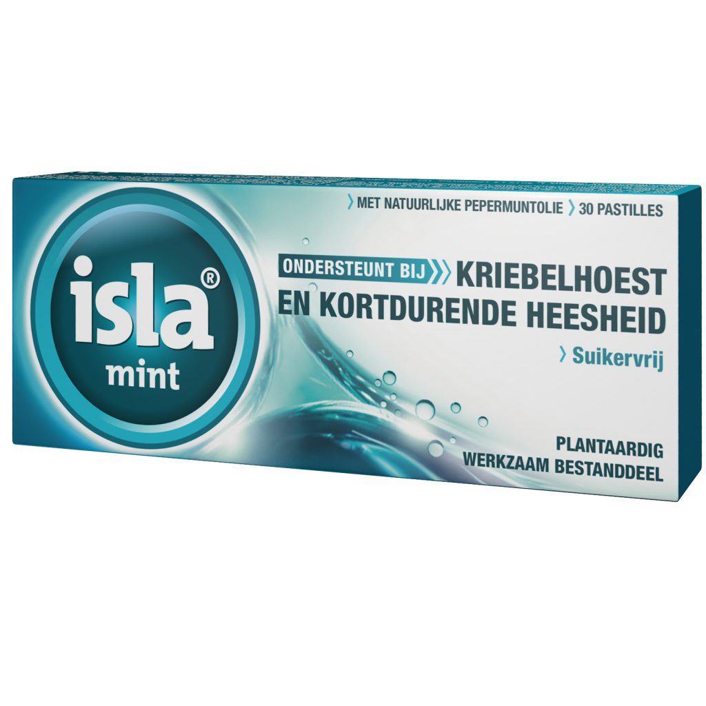 Isla Mint 30 keelpastilles - kriebelhoest en heesheid - SomnoShop.eu
